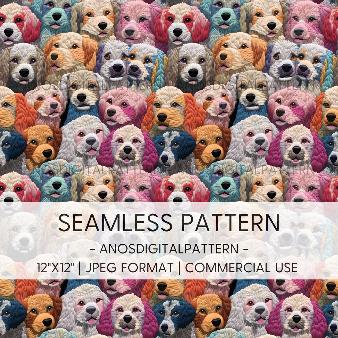 Seamless File - Pastel Dogs - JPEG - Seamless Pattern - Repeating ...