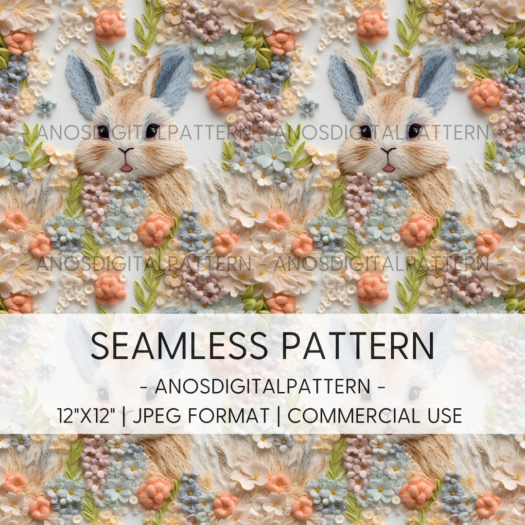 Seamless File Cute Rabbit JPEG Seamless Pattern Repeating Pattern ...