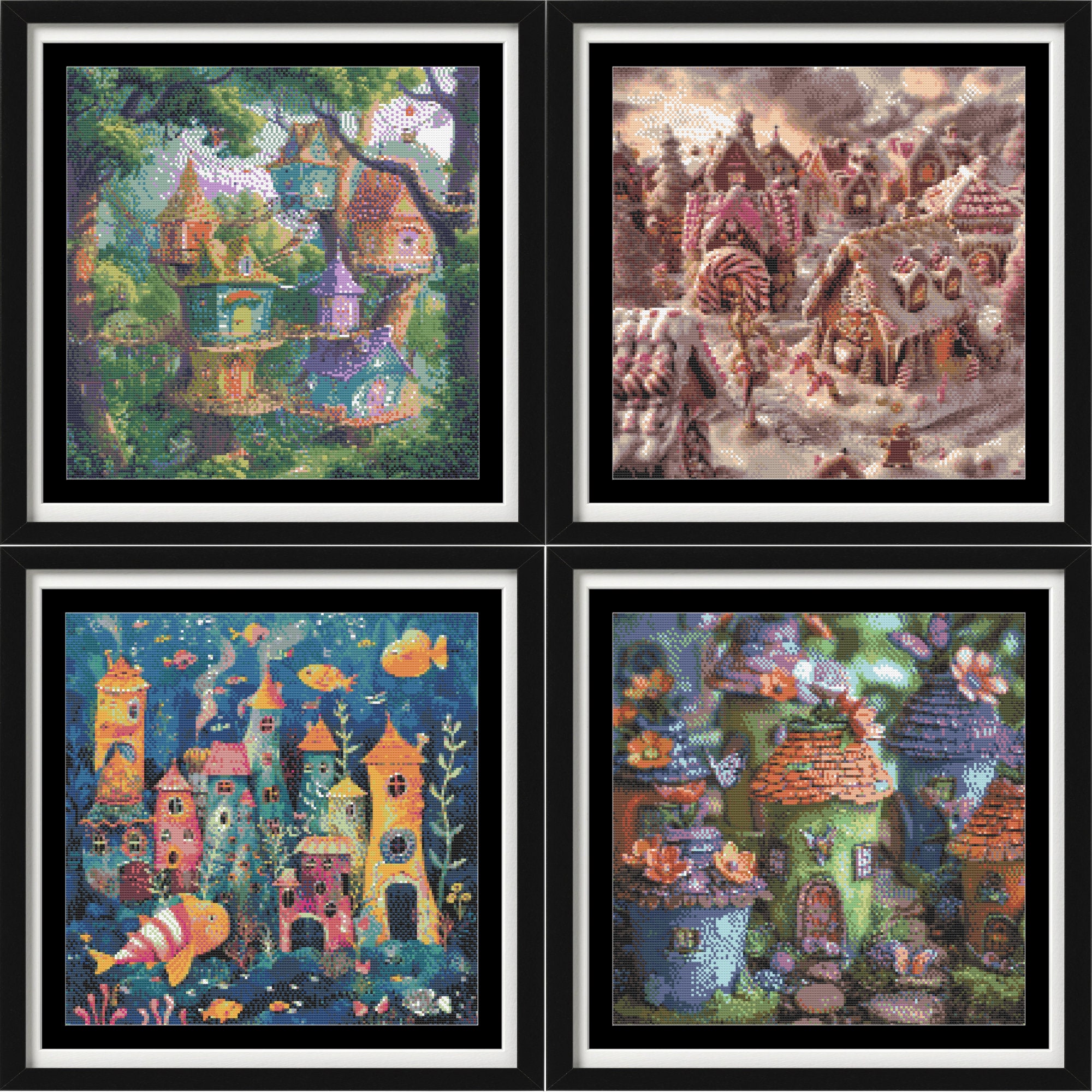 Cross Stitch Pattern - Bundle Fantastic Villages - PDF - Modern Cross ...