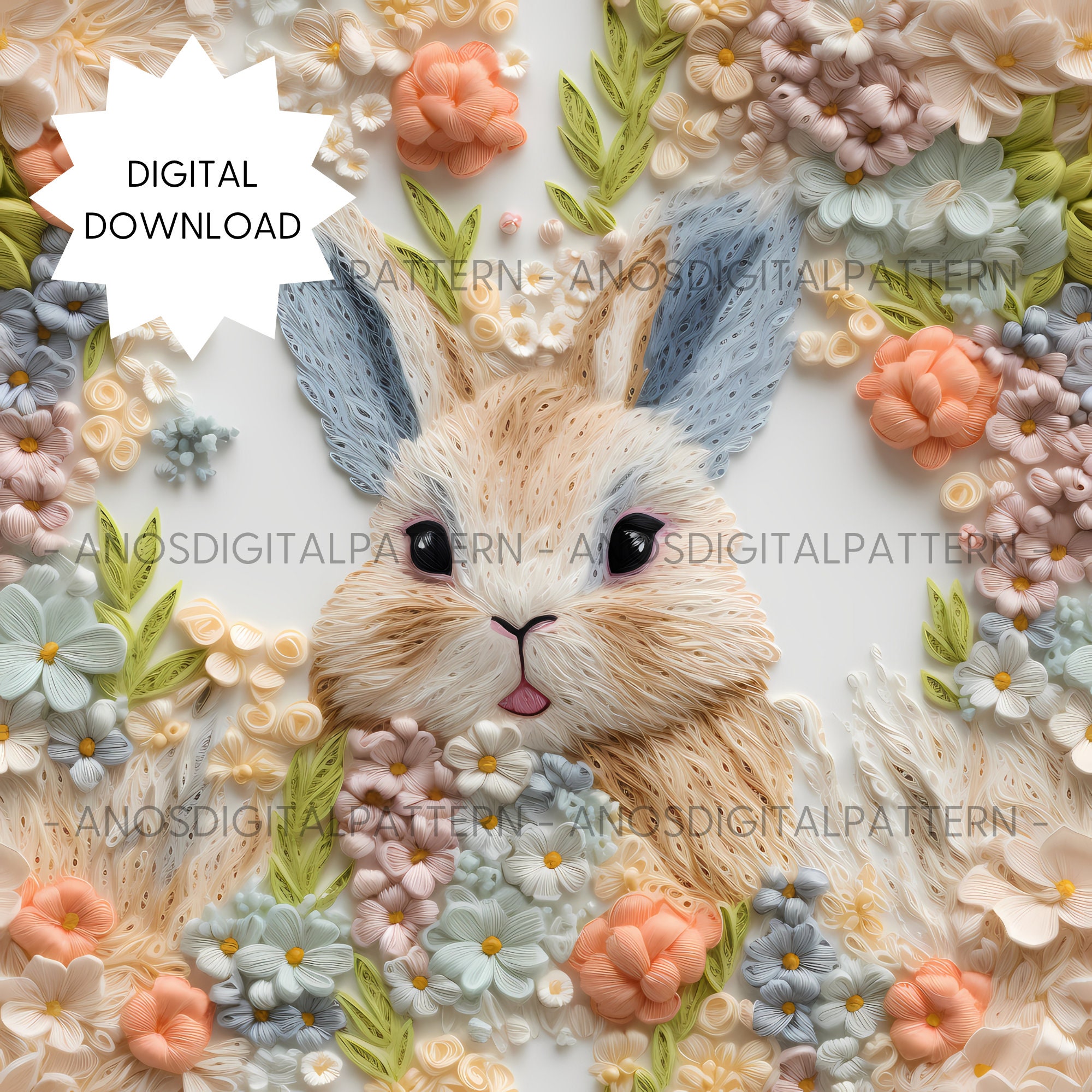 Seamless File Cute Rabbit JPEG Seamless Pattern Repeating Pattern ...