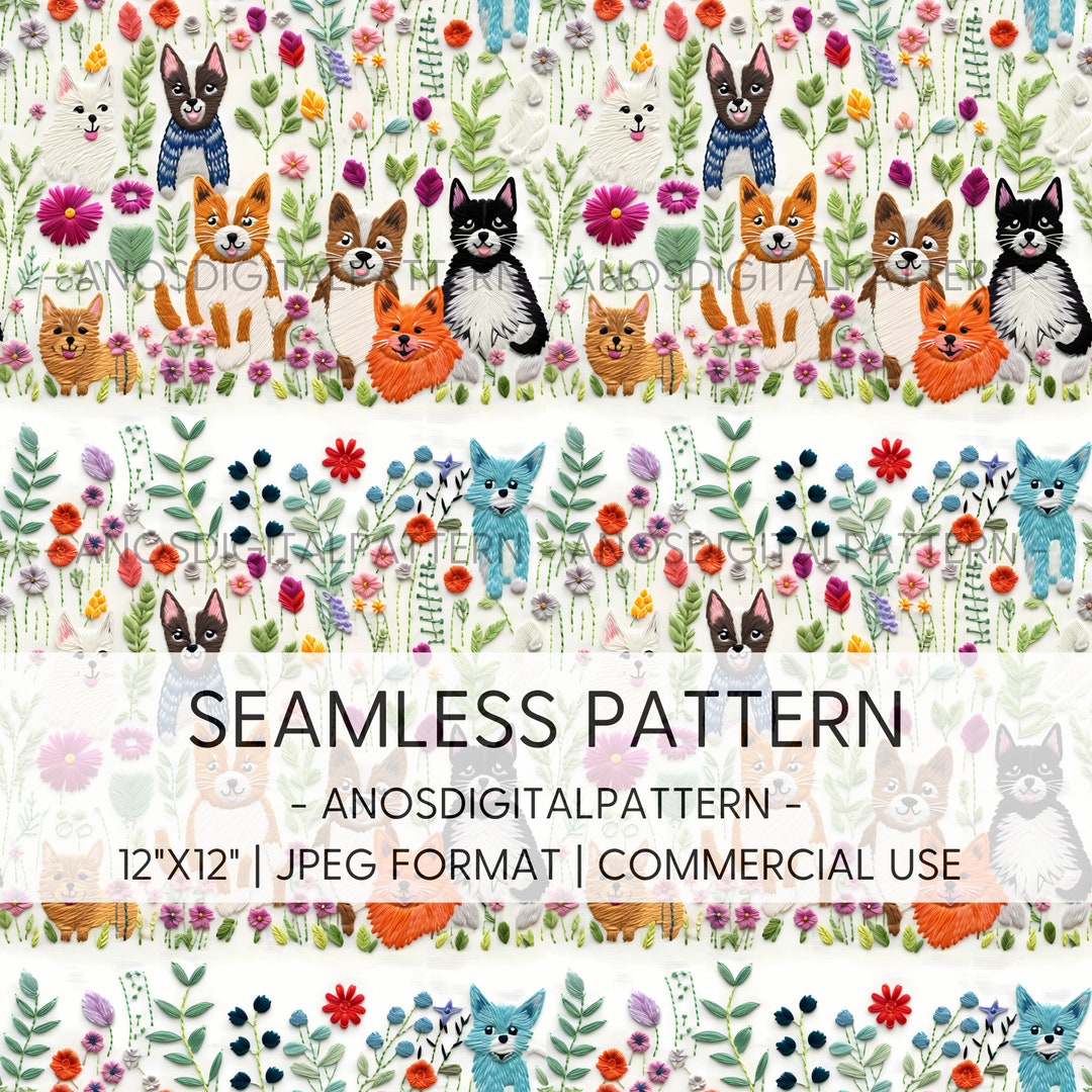 Seamless File - Lovely Pets - JPEG - Seamless Pattern - Repeating ...