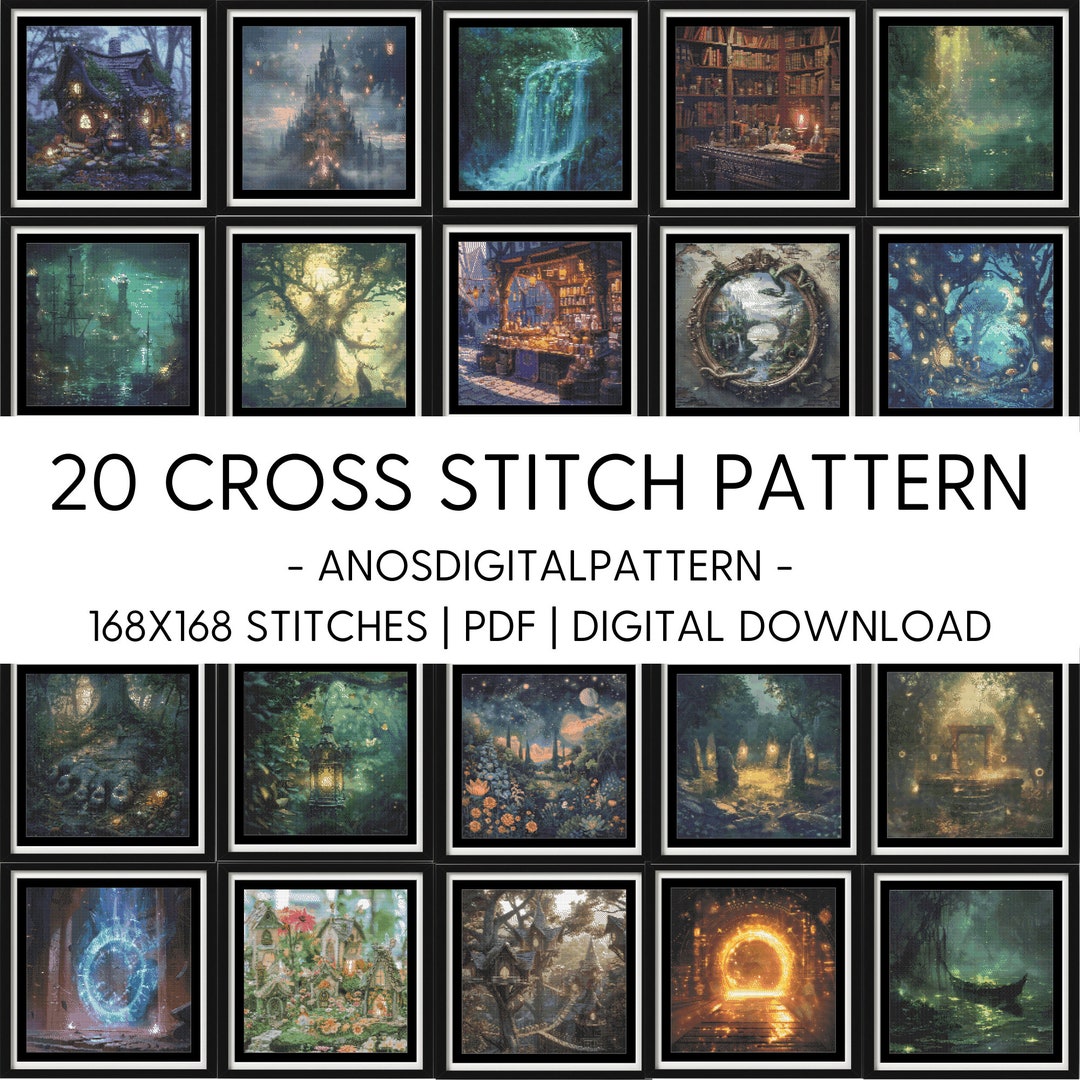 Cross Stitch Pattern - Fantasy Mystical Adventures - PDF - Modern Cross ...