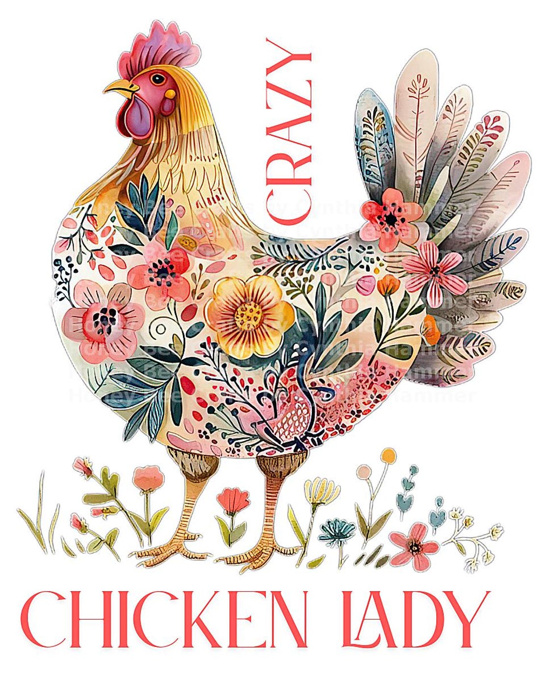 Crazy Chicken Lady PNG Digital Download - Etsy