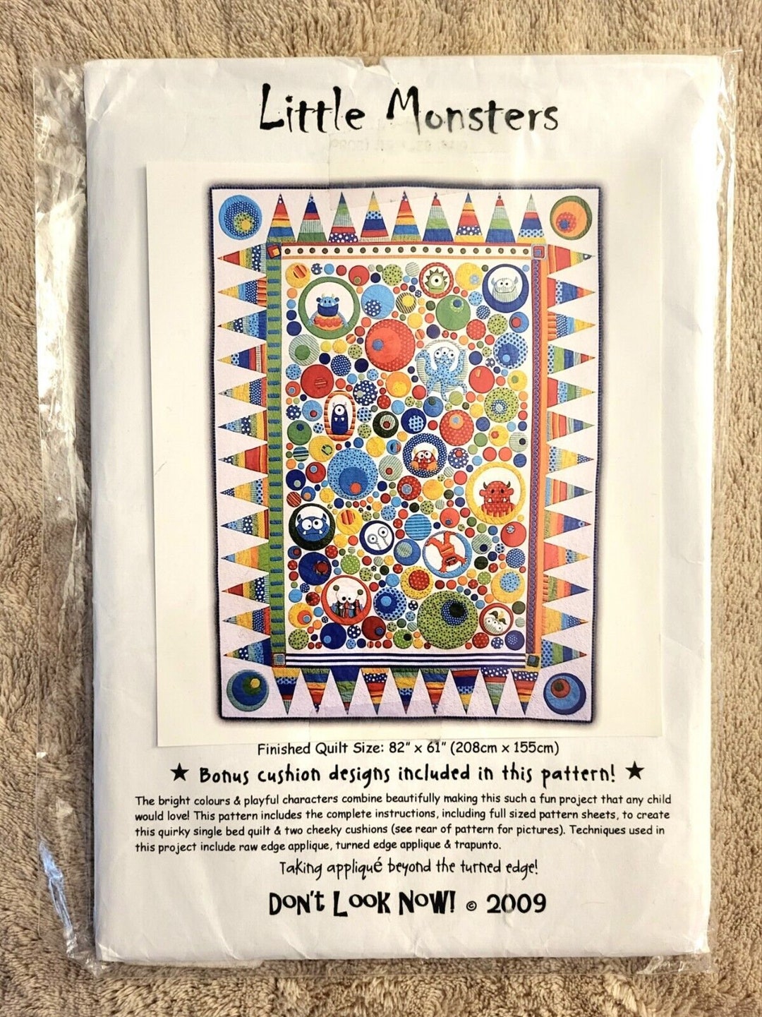 Vintage Little Monsters Quilt Pattern Don't Look Now 2009 - Etsy