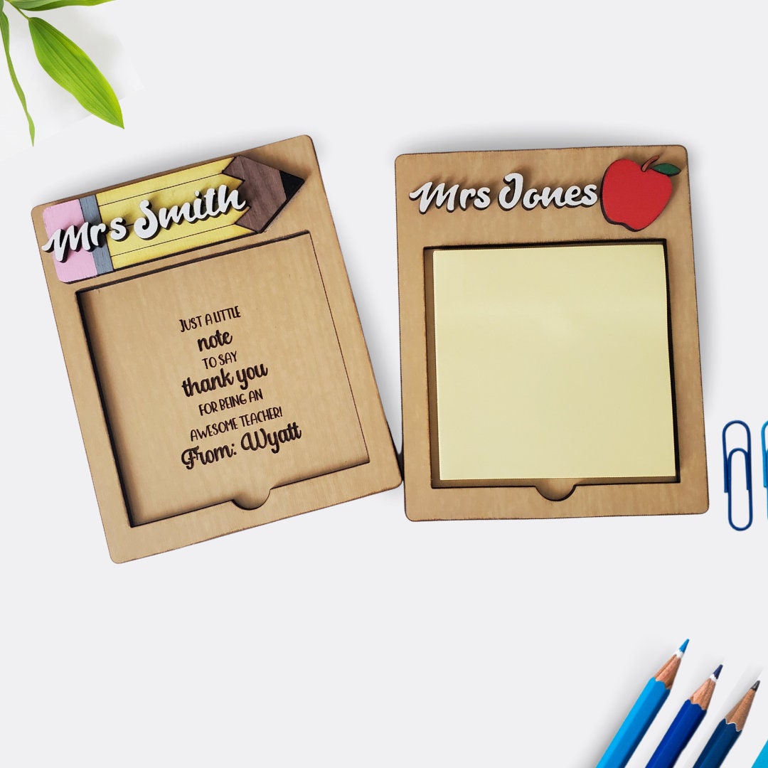 Sticky Note Holder Teacher Gift Teacher Appreciation Gift Personalized ...