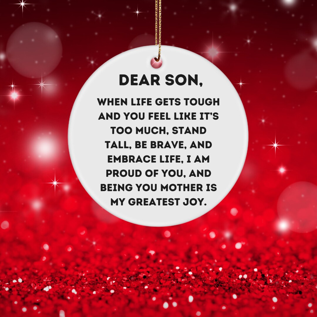 Dear Son Ornament, Gift for Son From Mom, Gift for Son From Mother ...