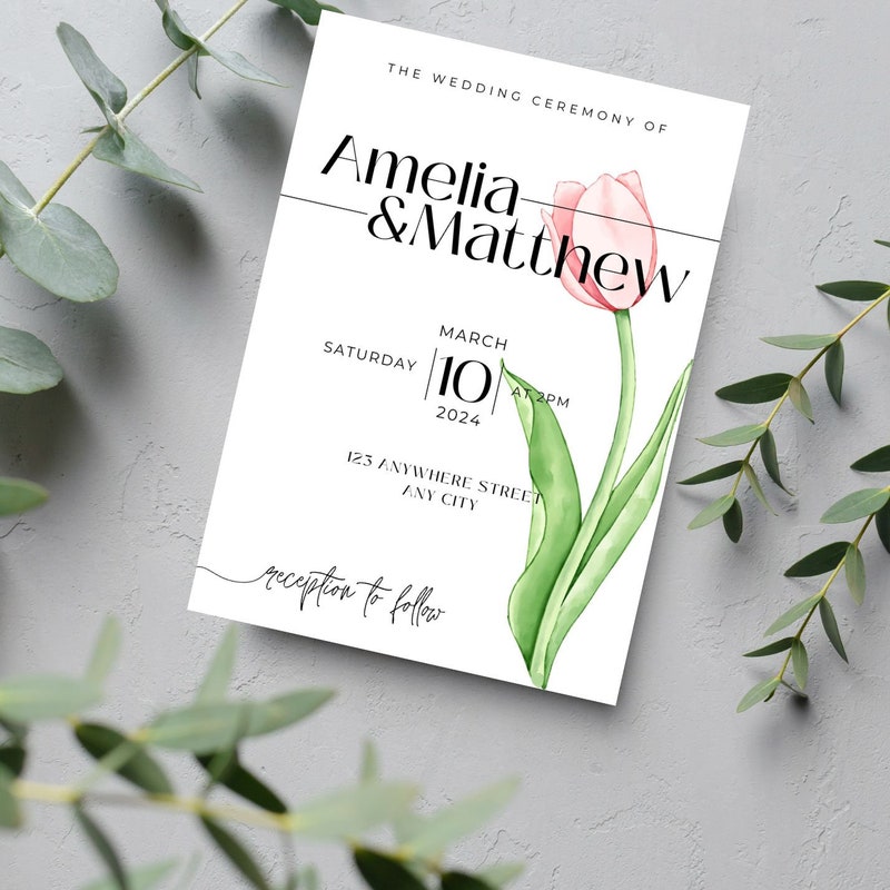 Tulip Invitation - Etsy