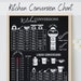 Kitchen Conversion Sign Kitchen Decor Printable Measurement Chart ...