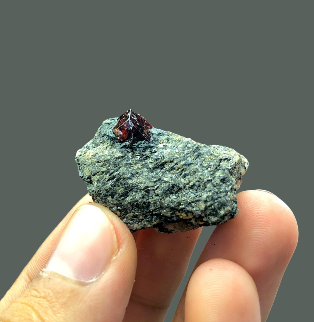 Pyramid Red Zircon Crystal on Matrix | Raw Zircon Crystal | Rough ...