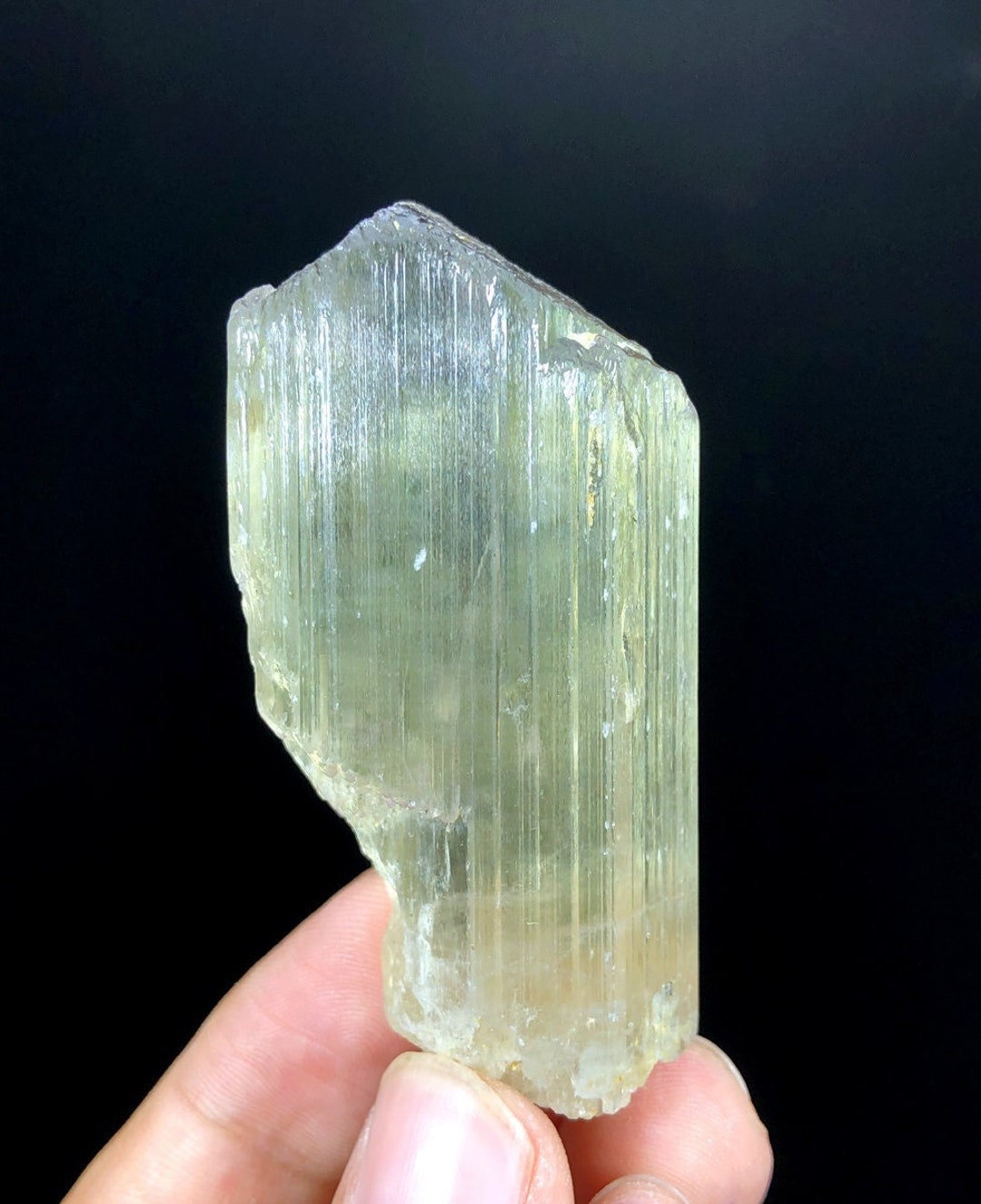 Terminated V-shape Rich Hiddenite, Spodumene Green Kunzite Crystal ...