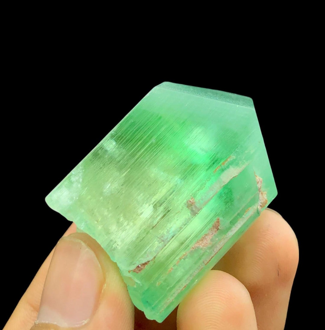 Terminated V-shape Rich Hiddenite, Green Kunzite Crystal, Kunzite ...