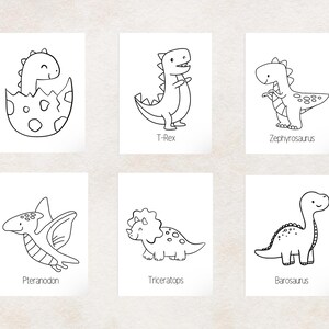 Simple Dinosaur Coloring Sheets - Etsy