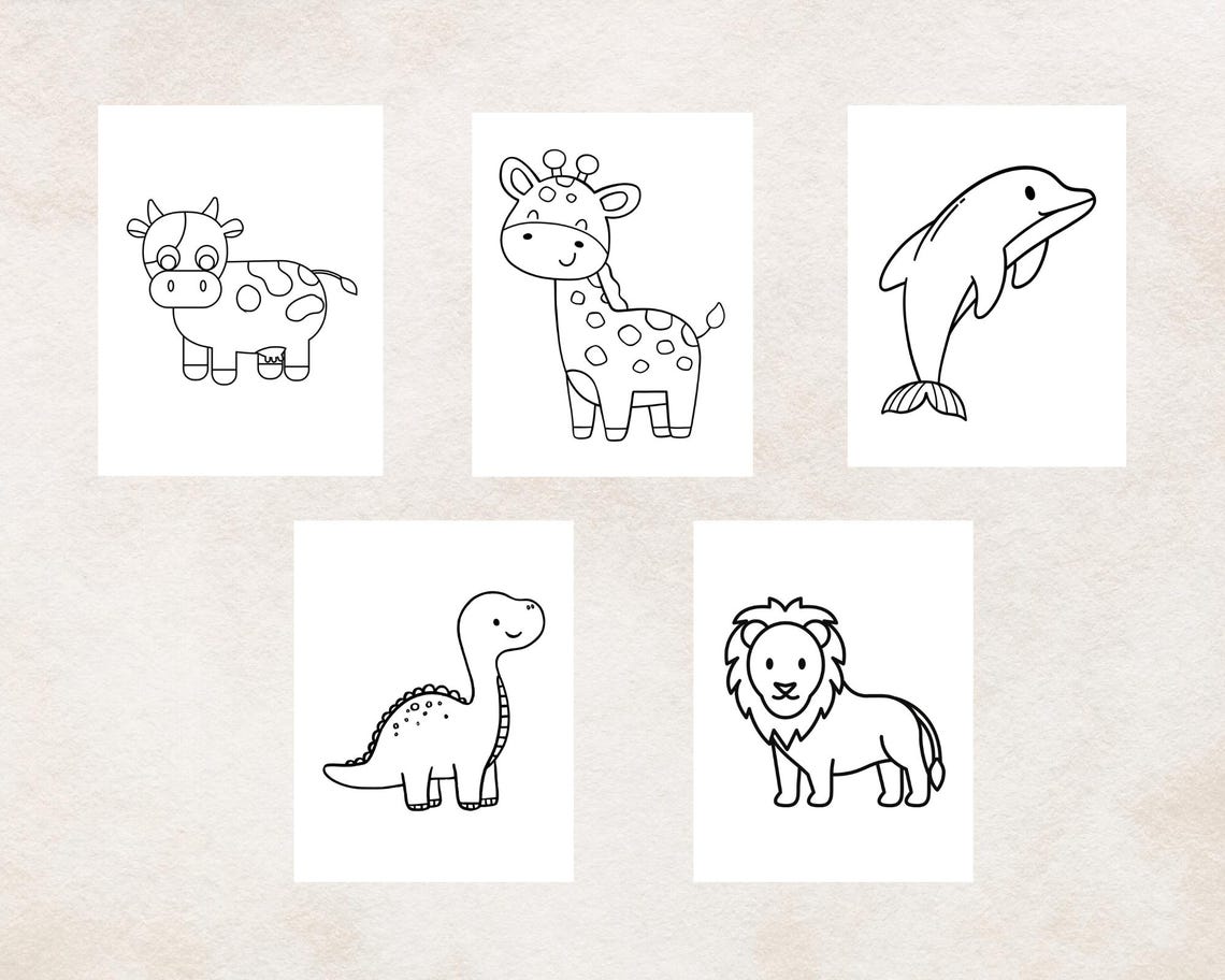 100 Animals Coloring Book - Etsy