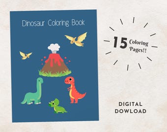 Simple Fun 10 Dinosaur Coloring Pages - Etsy