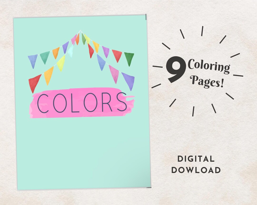 Simple Learning Colors Coloring Book - Etsy