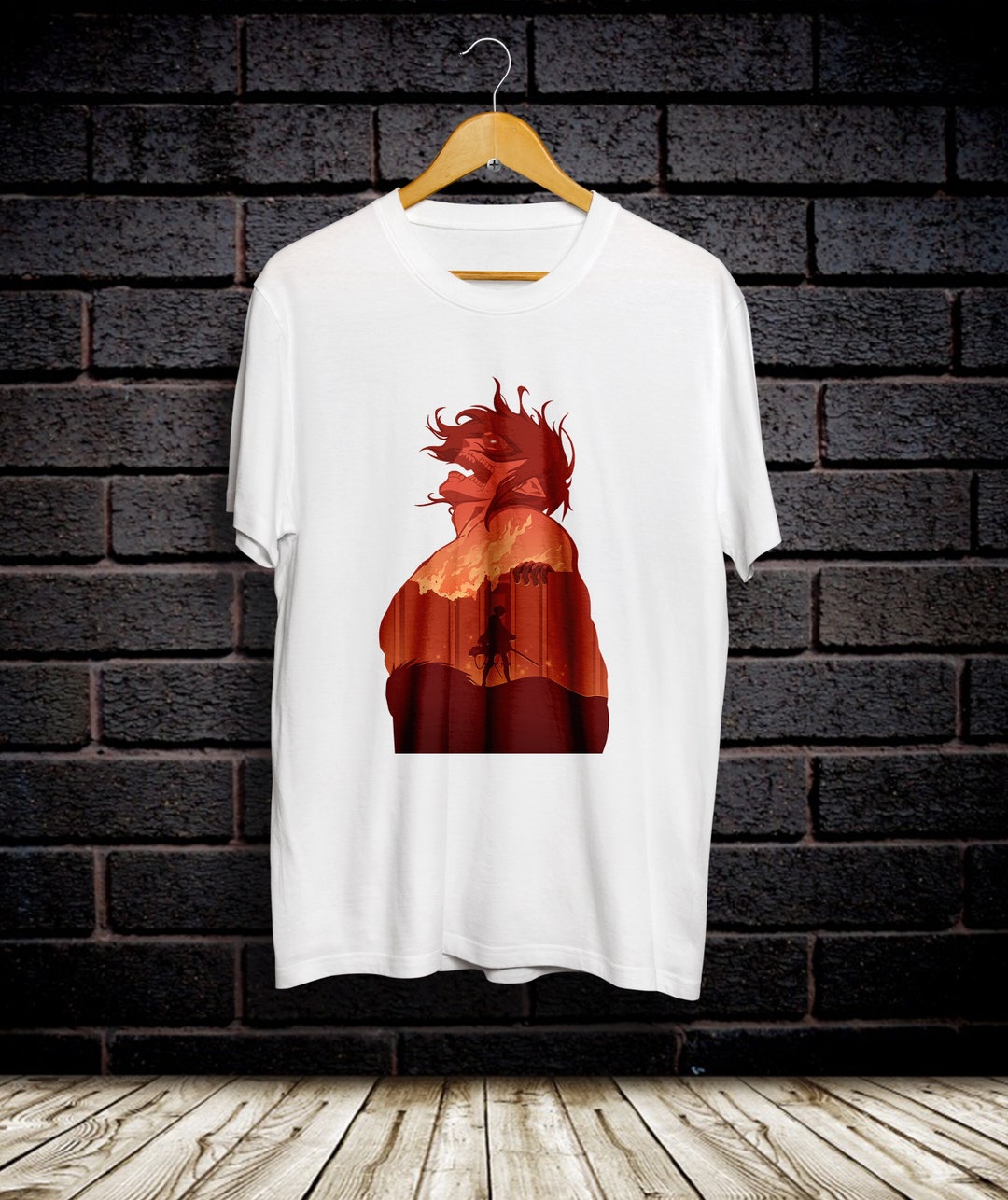 Attack on Titan Eren Titan Flaming Wall T-shirt - Etsy
