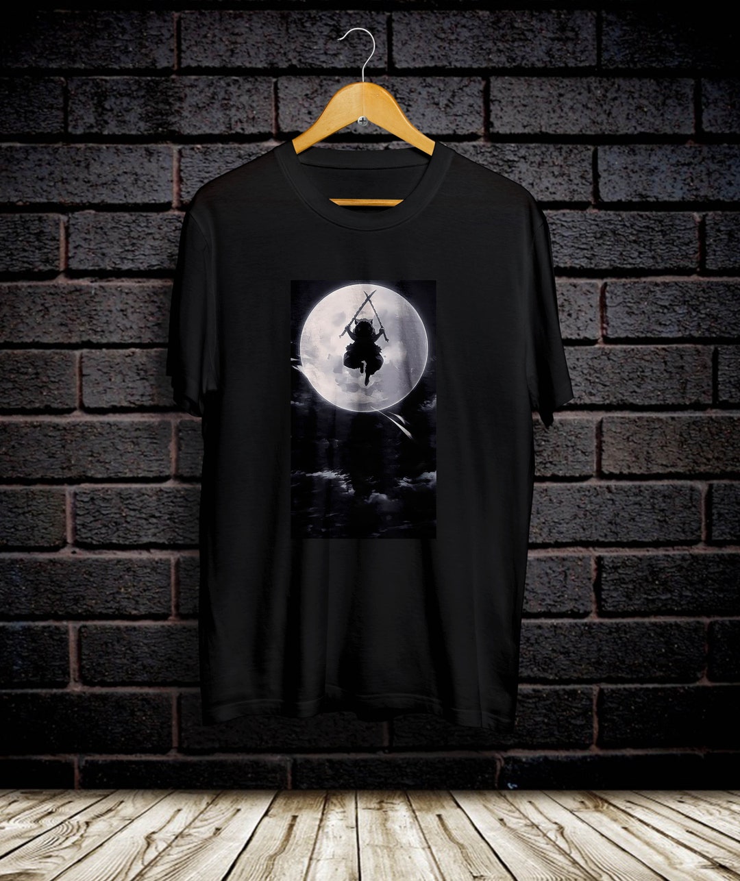 Demon Slayer Inosuke Hashibira Moon T-shirt - Etsy