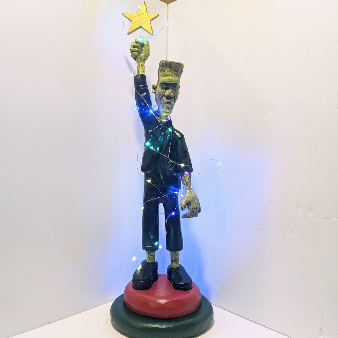 Frankenstein Christmas Tree Frankenstein Wood Carving Hand Carved ...
