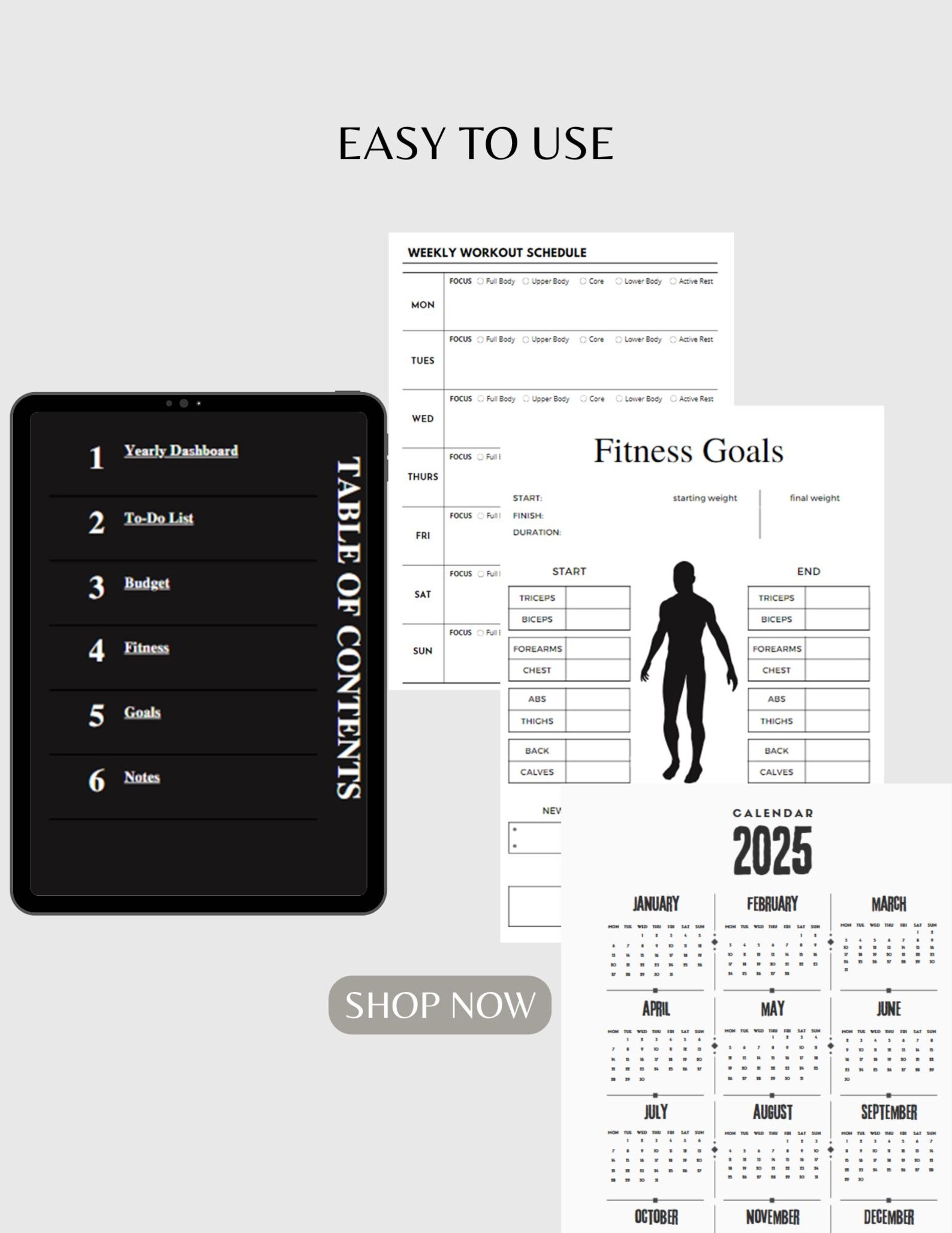 Digital Planner for Men, Digital iPad and Android Tablet, Daily and ...