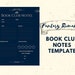 Book Club Notes Template Book Review PRINTABLE Fantasy Romance Template ...