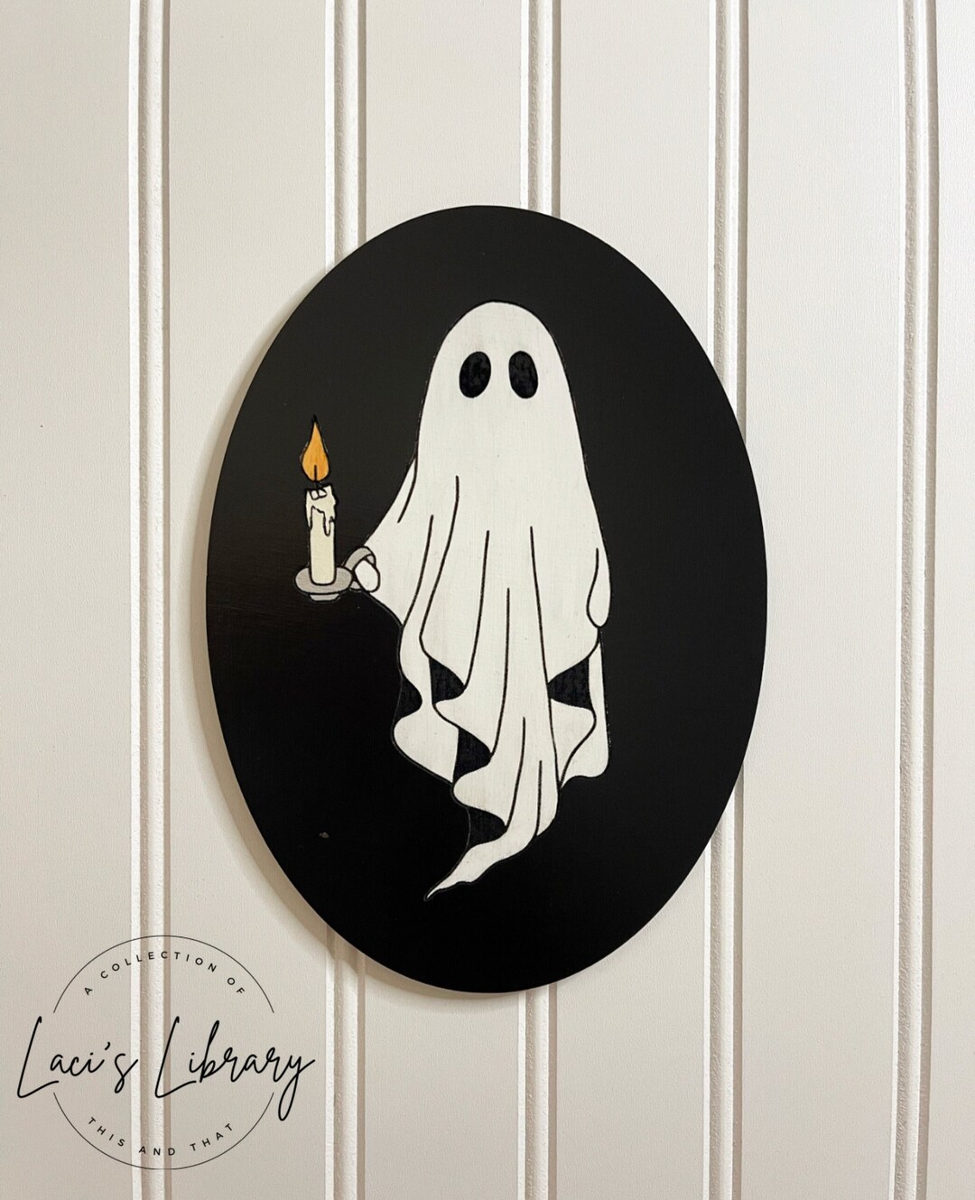 Wood Ghost Plaque, Ghost Art, Halloween Decor, Ghost Sign - Etsy