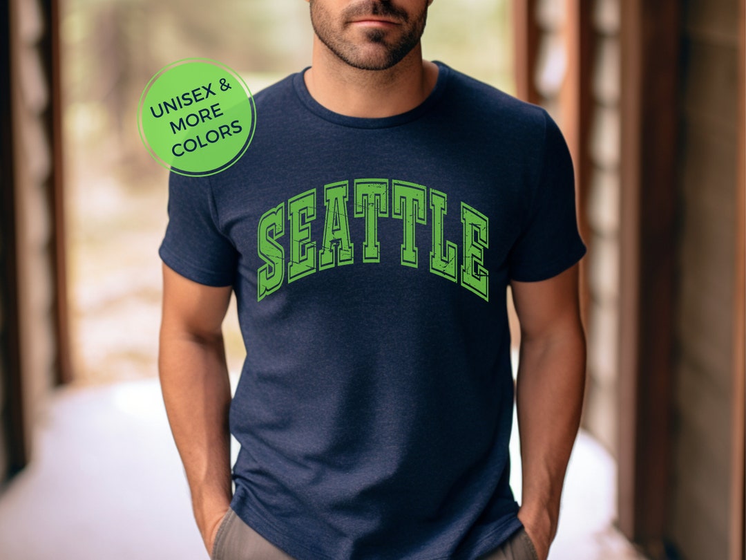 Trendy Seattle Tee Vintage Retro Style Football Shirt, Mens Womens Fan ...