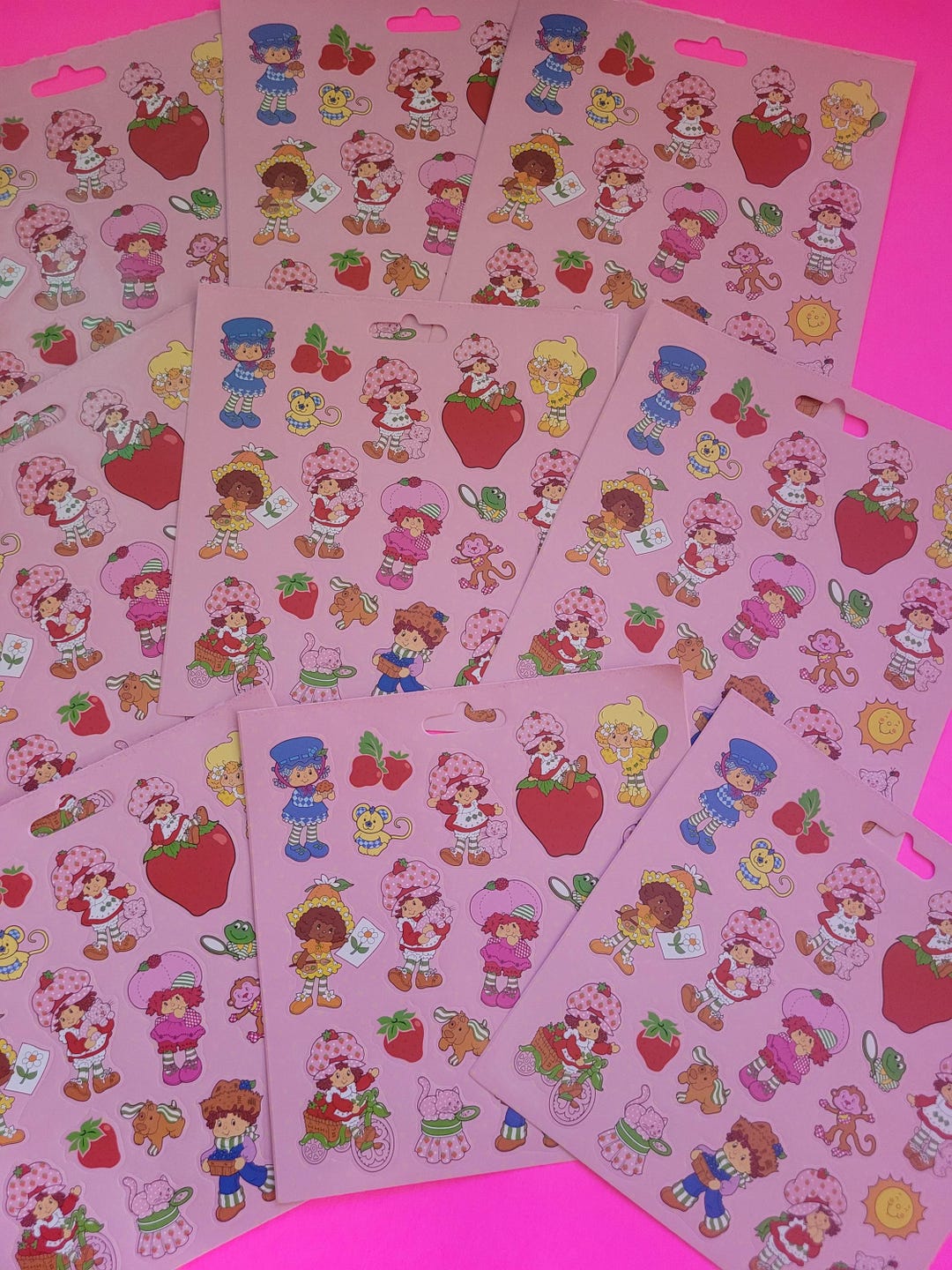 Strawberry Berry Shortcake Sticker Sheet, Vintage Style Stickers Made ...
