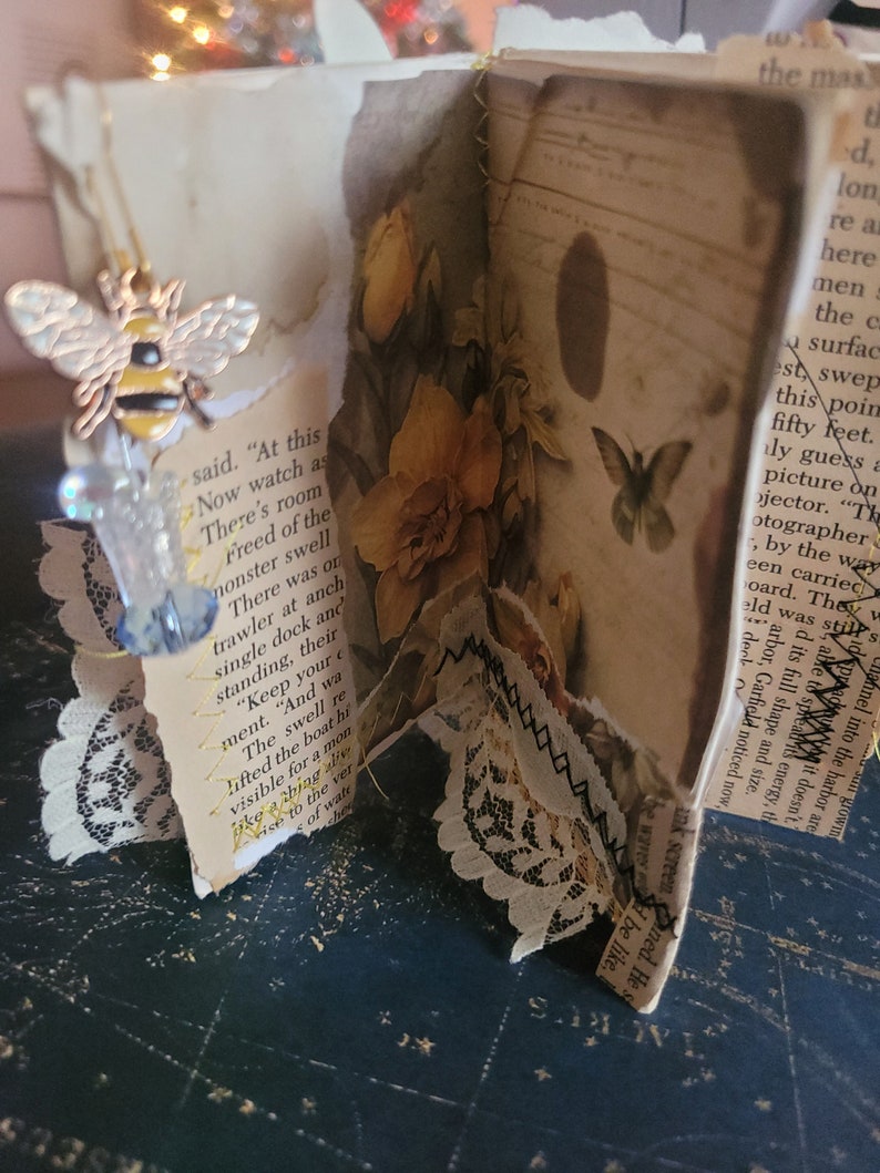 Bee Zine Coffee Dyed Ephermera Junk Journal, Sunflower Sewn Zine - Etsy