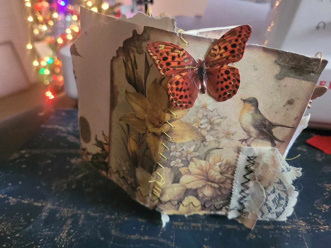Bee Zine Coffee Dyed Ephermera Junk Journal, Sunflower Sewn Zine - Etsy