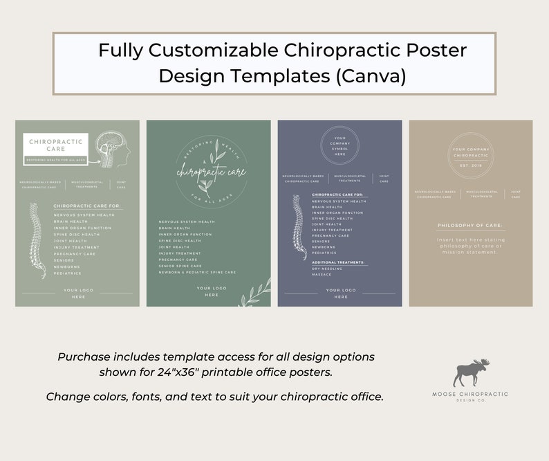 Chiropractic Templates for Office Posters, Merchandise, and More - Etsy
