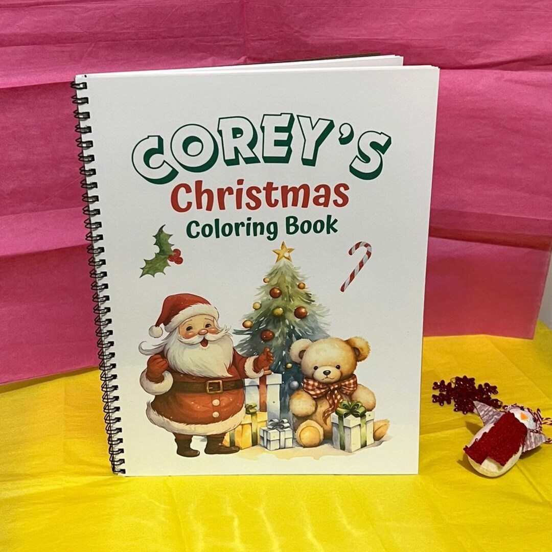 Personalized Christmas Coloring Book for Kids Christmas Color - Etsy