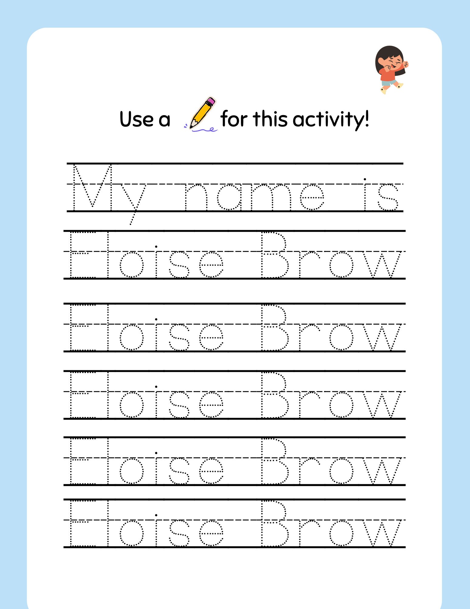 Custom Name Tracing Practice Sheets Using 4 Different Fonts - Etsy