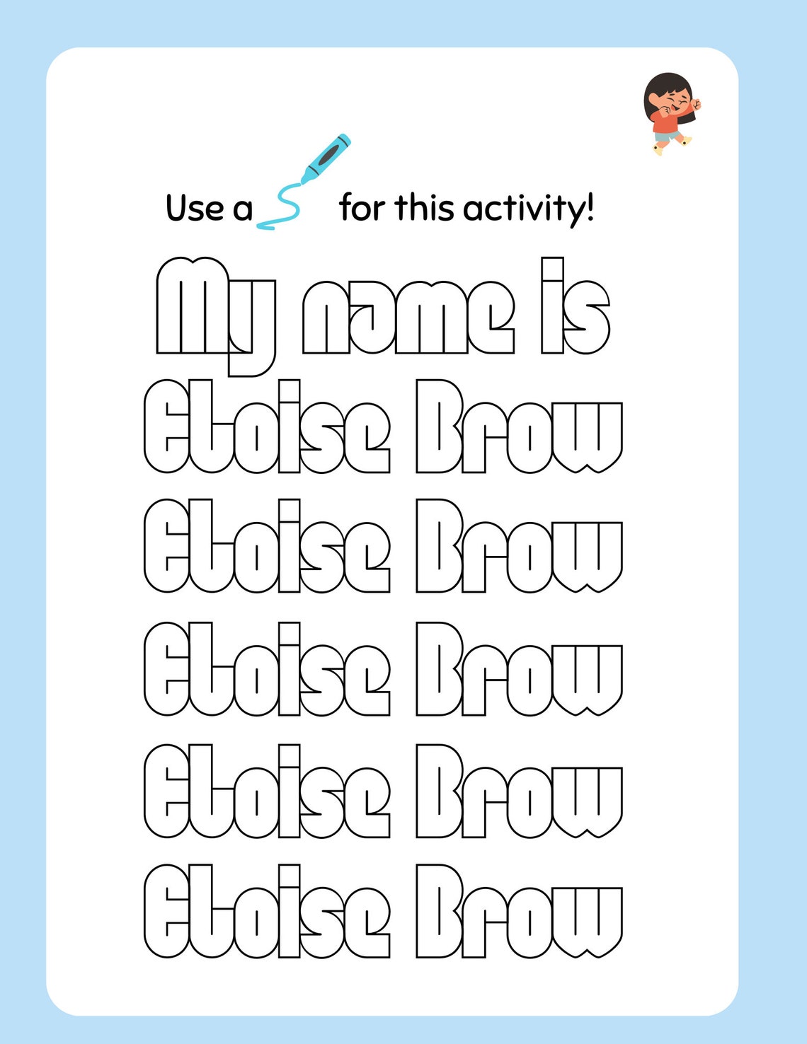 Custom Name Tracing Practice Sheets Using 4 Different Fonts - Etsy