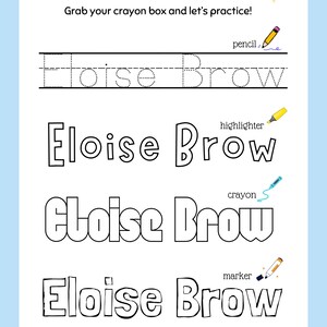 Custom Name Tracing Practice Sheets Using 4 Different Fonts - Etsy