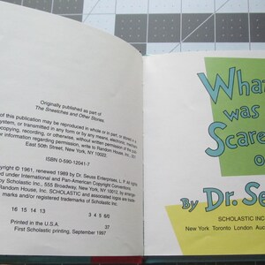 Dr. Seuss What Was I Scared Of Miniature Hardcover Scholastic Gift Book ...