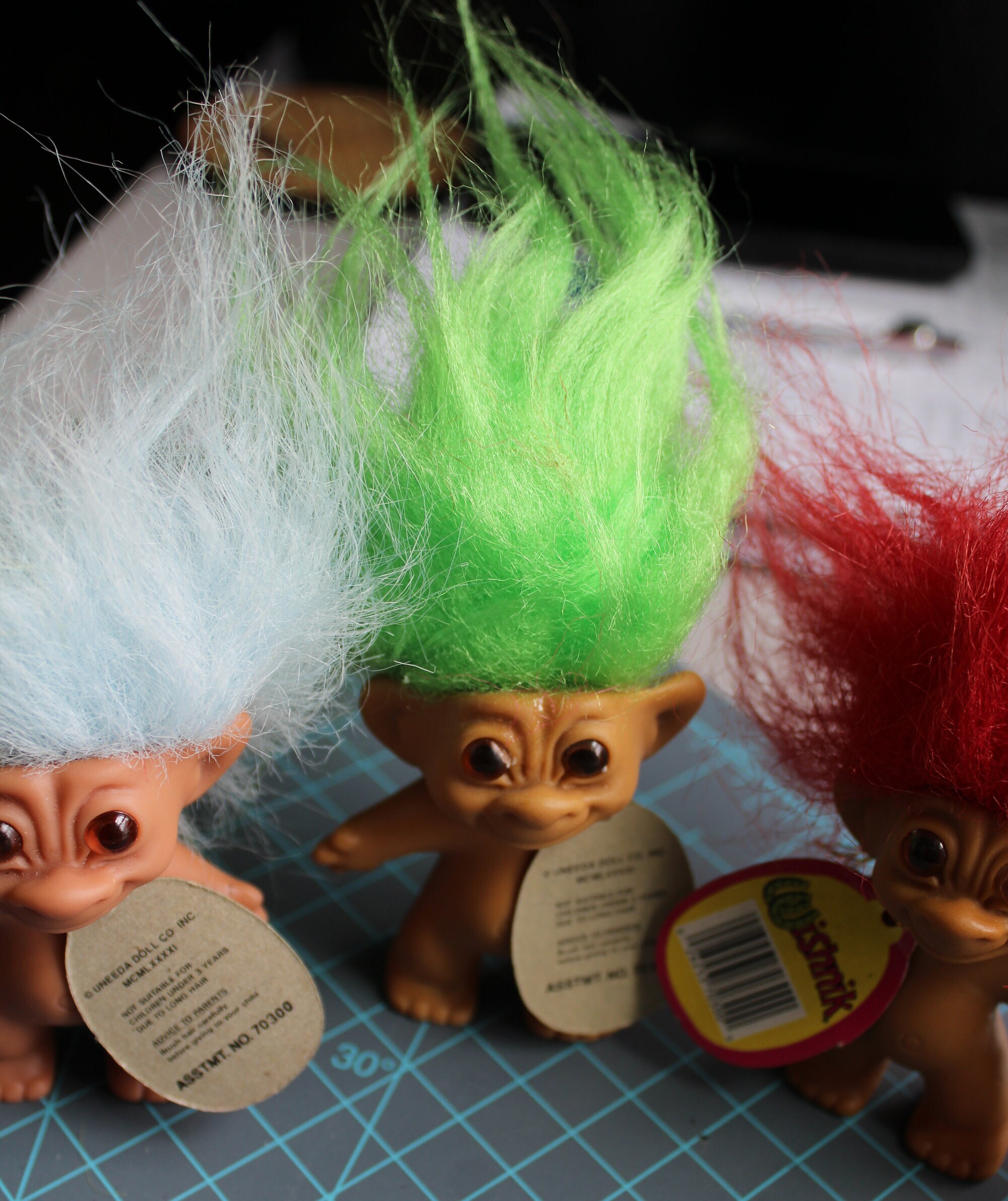 Vintage Set Of 6 Uneeda Troll Doll Genuine Wishnik Red Pink Etsy