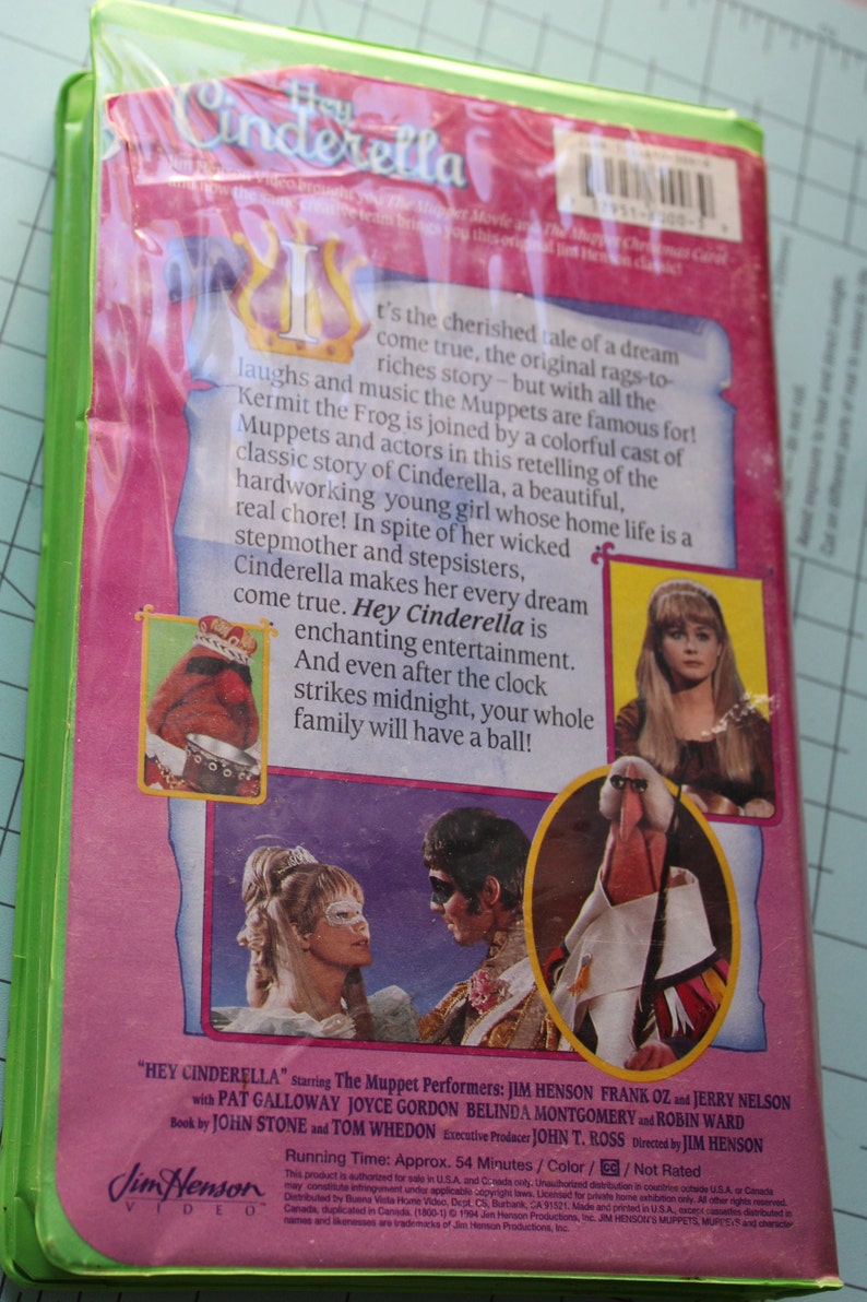 Jim Henson Video Hey Cinderella Green Clamshell VHS Tape 1994 Kermit - Etsy