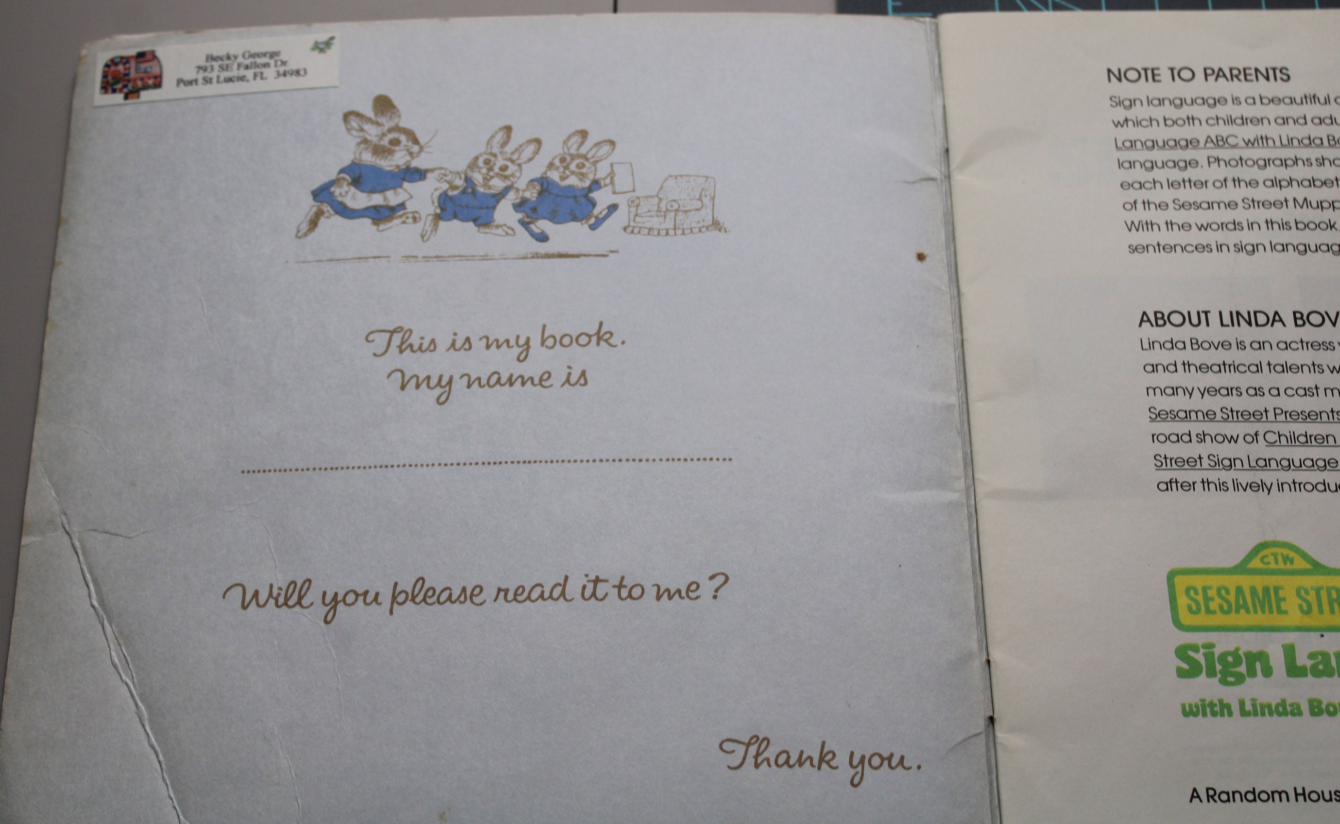 Sesame Street Sign Language ABC With Linda Bove Softcover 1985 - Etsy