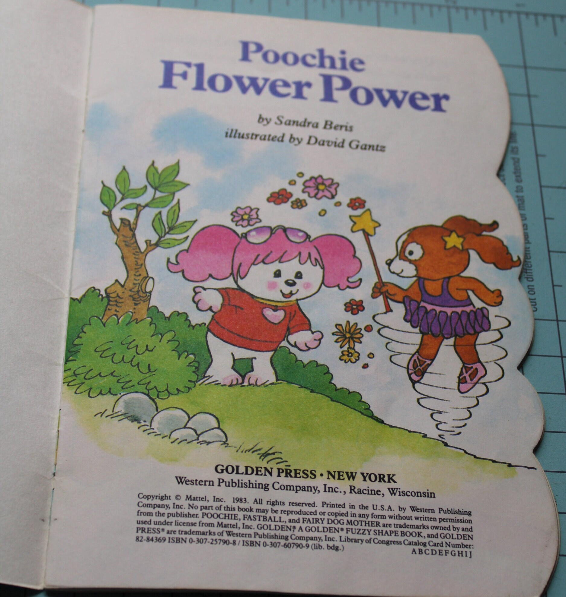 Retro Poochie Flower Power Golden Fuzzy Shape Book Rare 1983 Mattel - Etsy