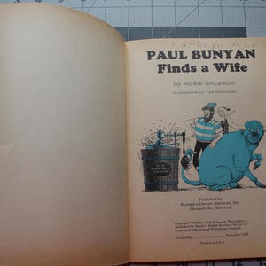 Paul Bunyan Finds A Wife by Adele Deleeuw Softcover Book 1969 - Etsy
