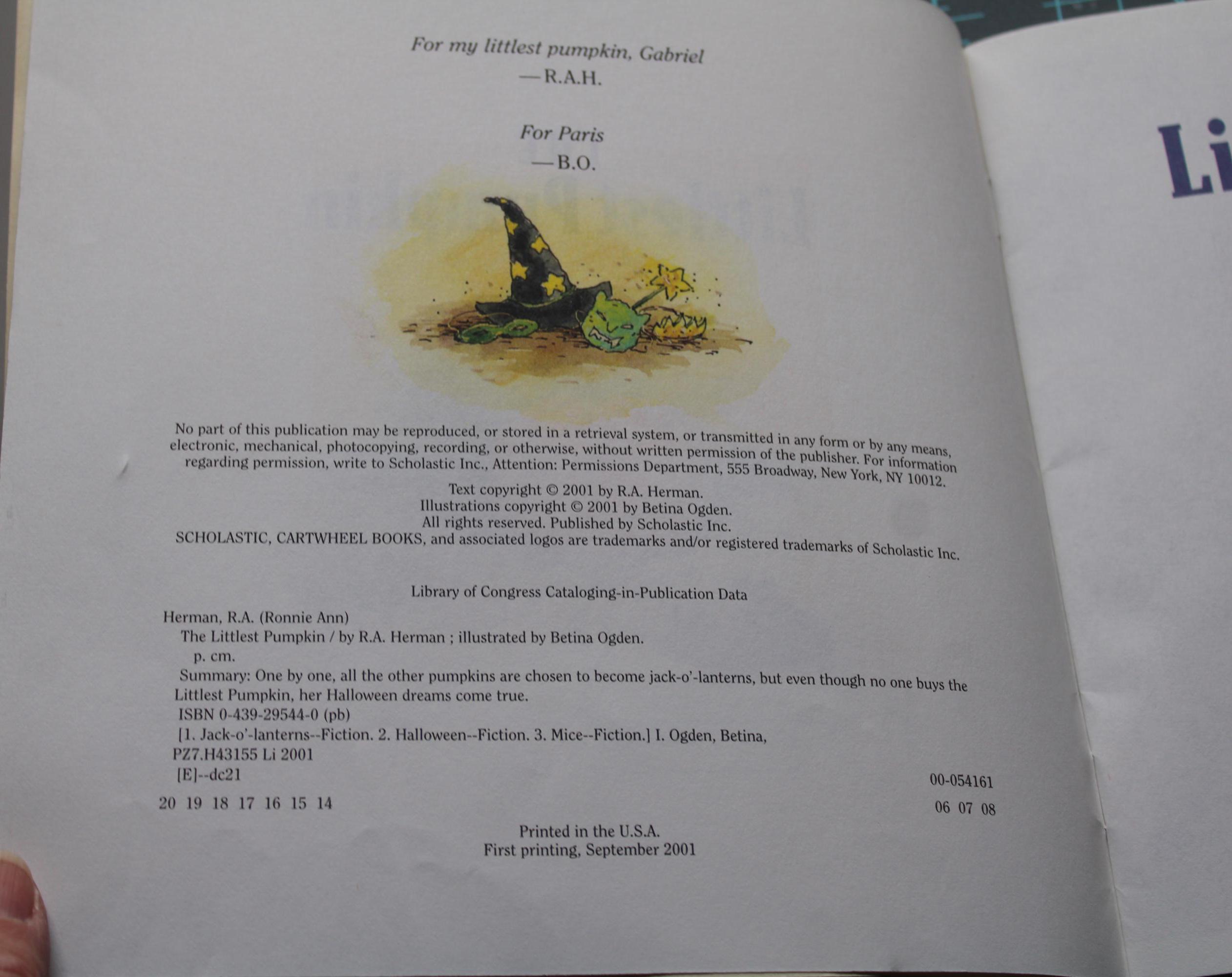 The Littlest Pumpkin by R.A. Herman Illustrated by Betina Ogden ...