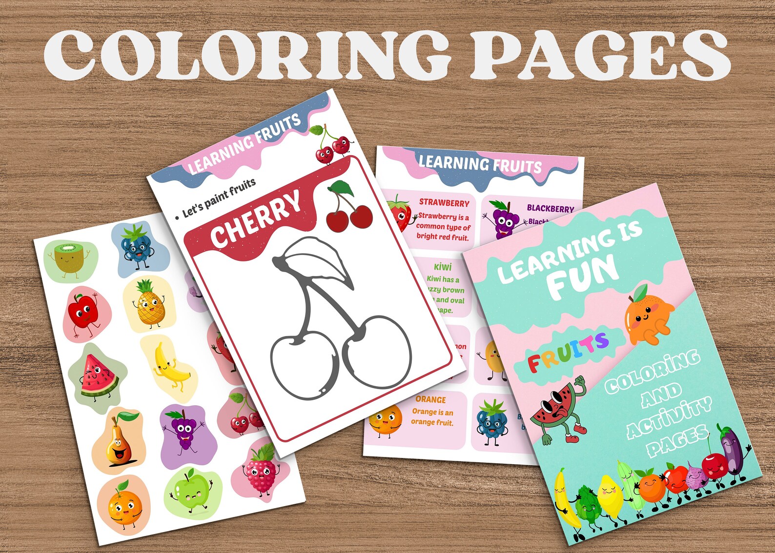 Coloring Book, Activity Pages, Fruit Coloring Book for Kids, Printable ...