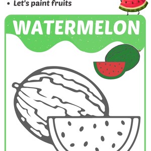 Coloring Book, Activity Pages, Fruit Coloring Book for Kids, Printable ...