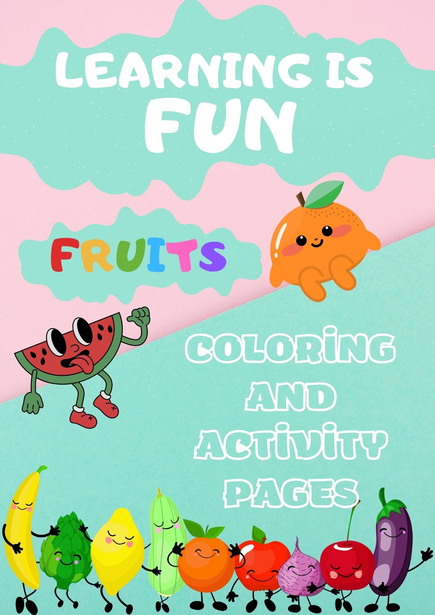 Coloring Book, Activity Pages, Fruit Coloring Book for Kids, Printable ...