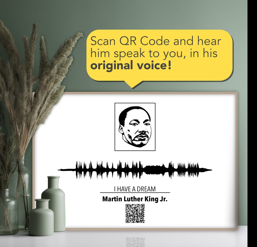 Martin Luther King Famous Speech Spotify Plaque Soundwave Art QR Code ...