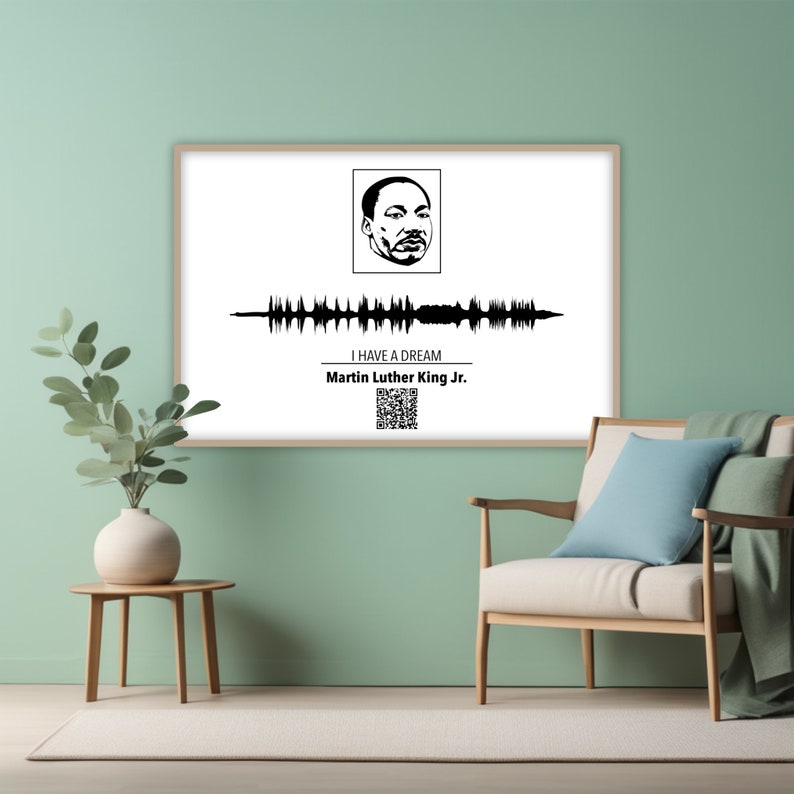 Martin Luther King Famous Speech Spotify Plaque Soundwave Art QR Code ...
