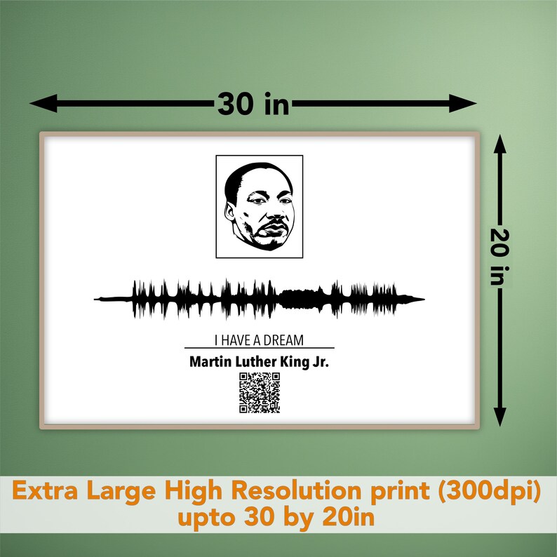 Martin Luther King Famous Speech Spotify Plaque Soundwave Art QR Code ...