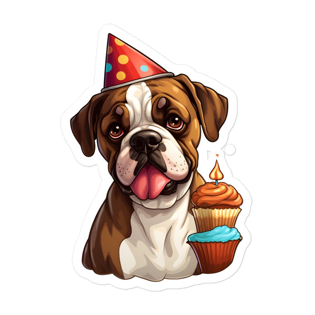 Boxer Birthday Dog Bubble-free Sticker: - Etsy