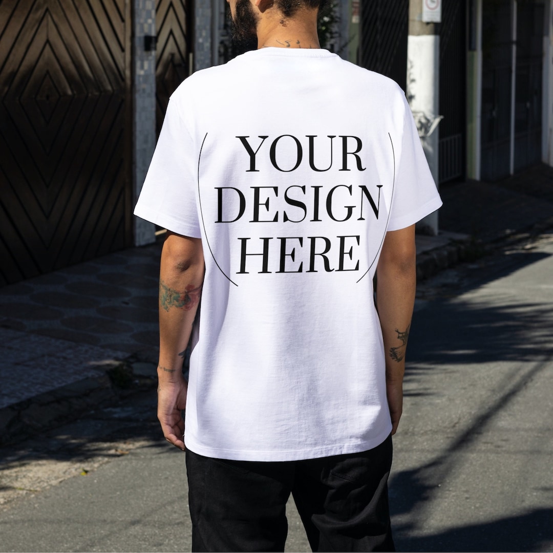 Front & Back Sided Custom Logo Text Design Shirt, Customizable Shirt ...