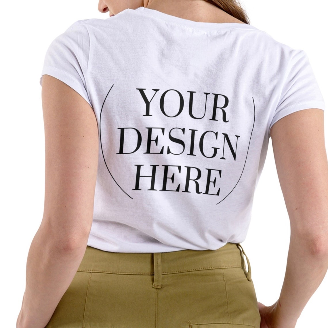 Front & Back Sided Custom Logo Text Design Shirt, Customizable Shirt ...